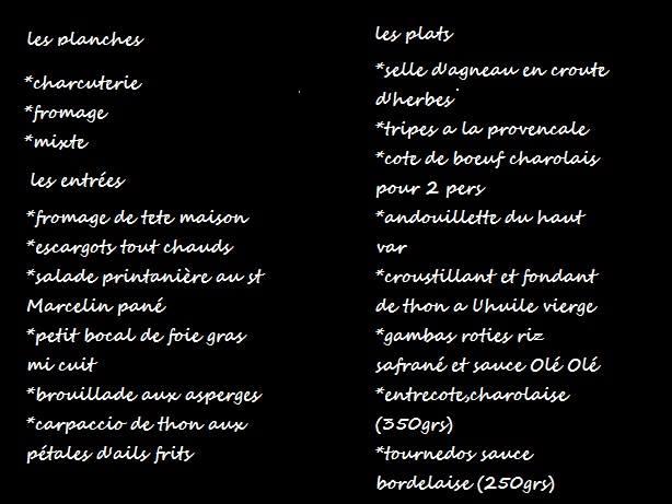 Menu au Chez Gaston restaurant, Saint-Raphaël