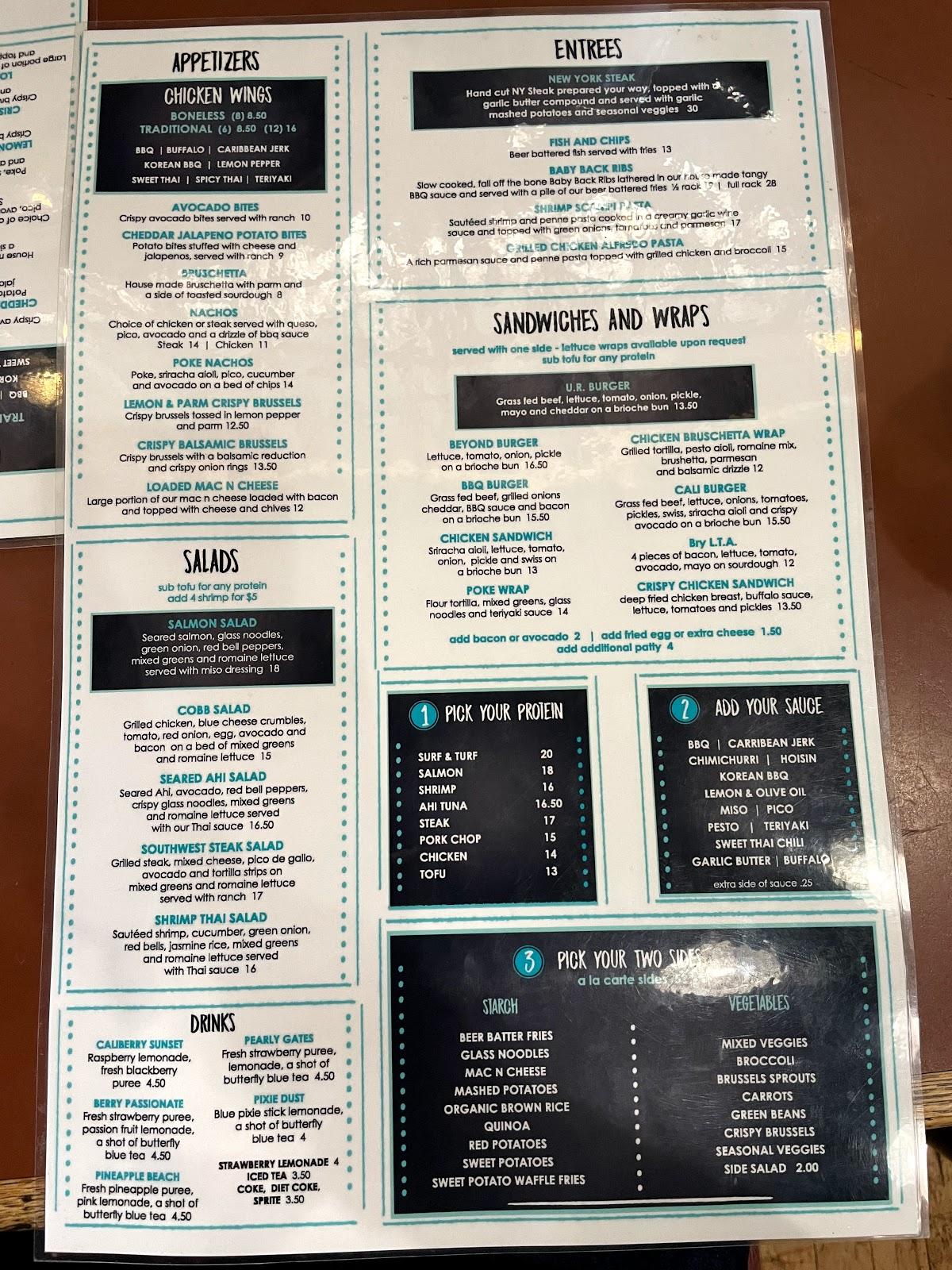 Menu at The Upper Room Kitchen restaurant, Tracy