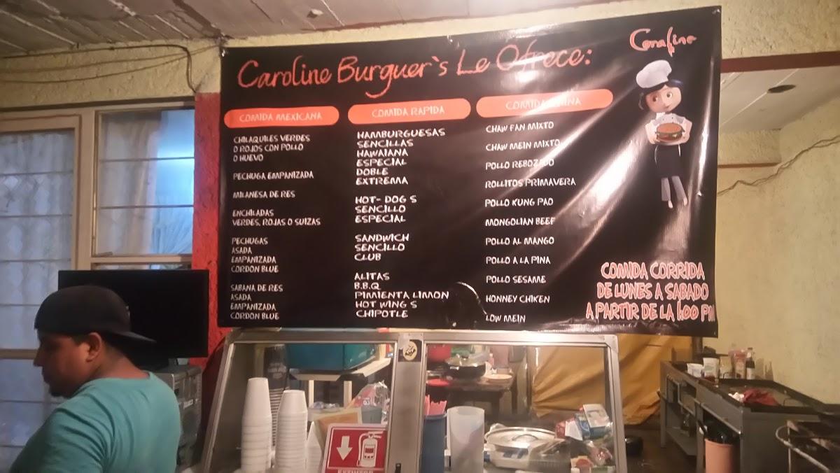 Carta del restaurante Coraline Burguer's, Mexico