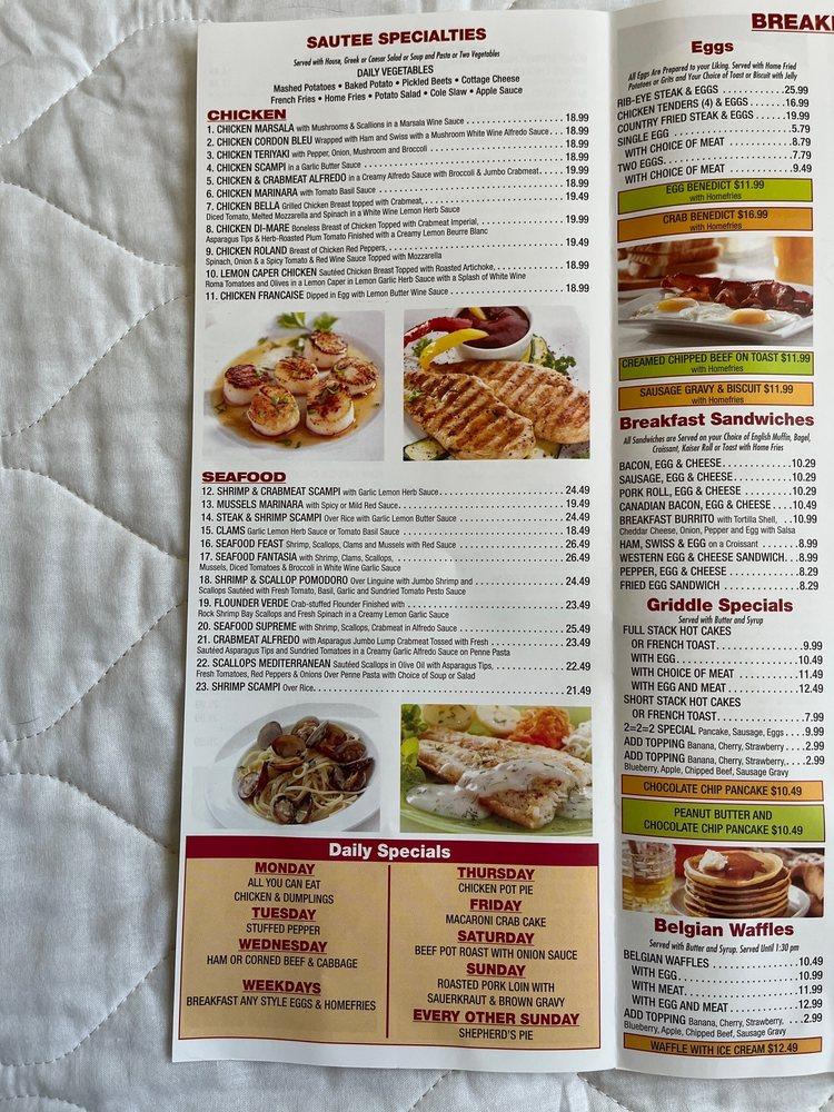 Menu at Long Neck Diner restaurant, Long Neck, Plaza Drive #6