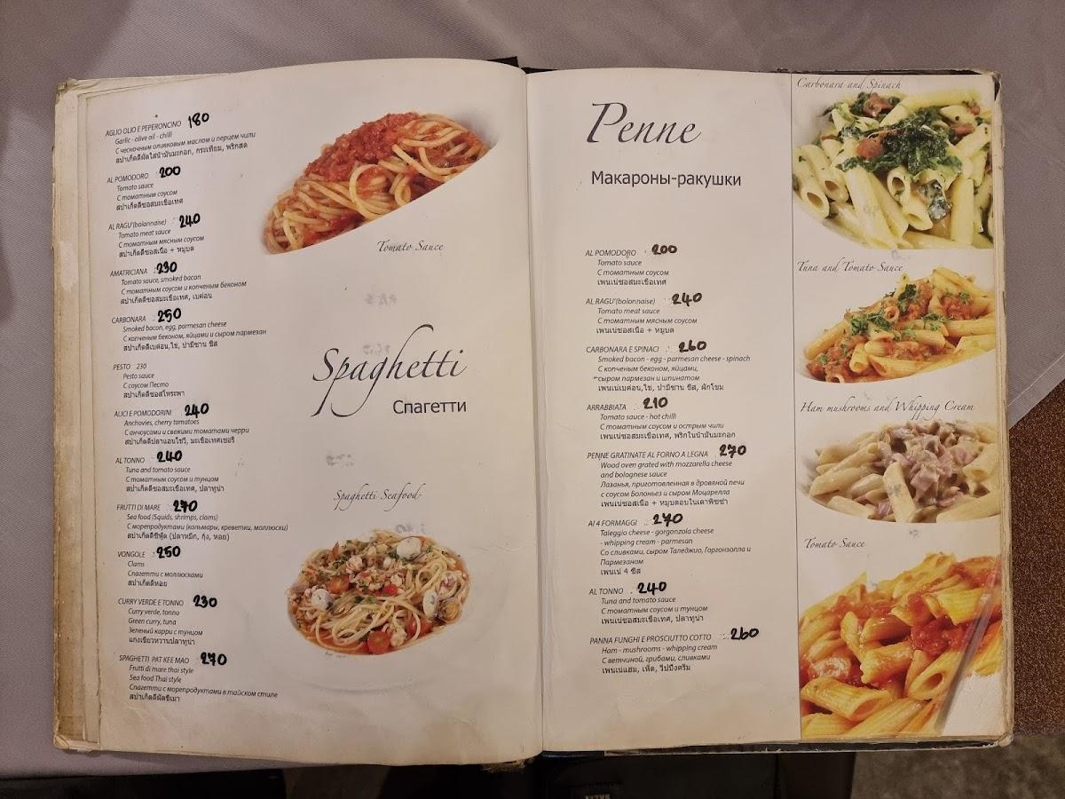 Menu at PIZZA BIG - Italy restaurant, Pattaya City