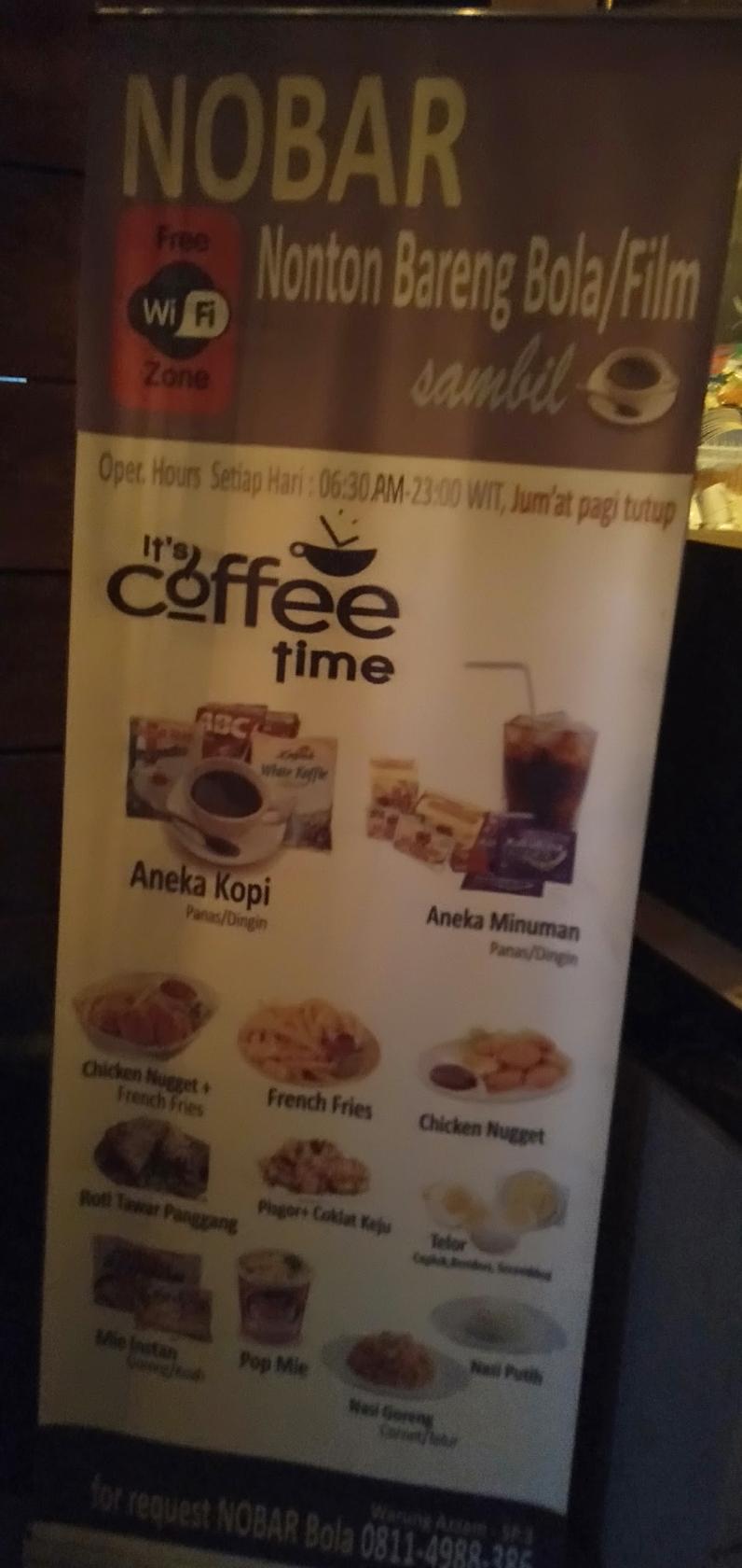 Menu at AZZAM-Warkop & Nobar Bola, Karang Senang