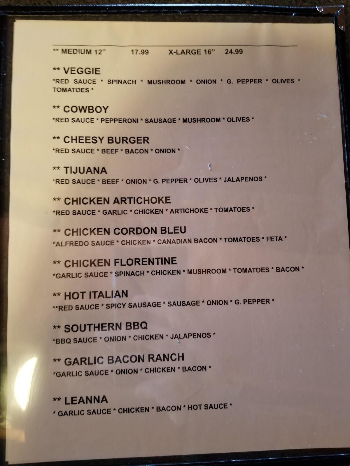 Menu at Red Genie Pizza pizzeria, Ocean Shores, 766 Ocean Shores Blvd NW