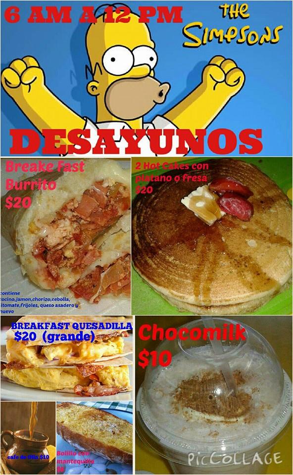 Carta del restaurante THE SIMPSONS TAQUERIA, Coquimatlán