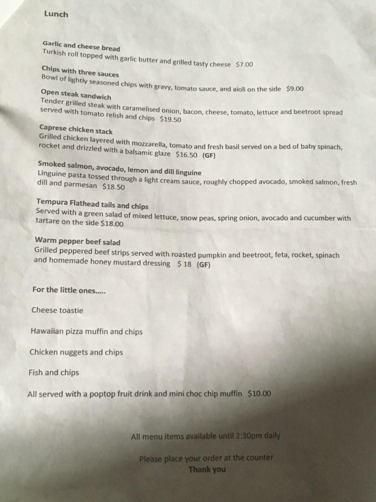 Menu at The Stables Cafe Est 1889, Bairnsdale