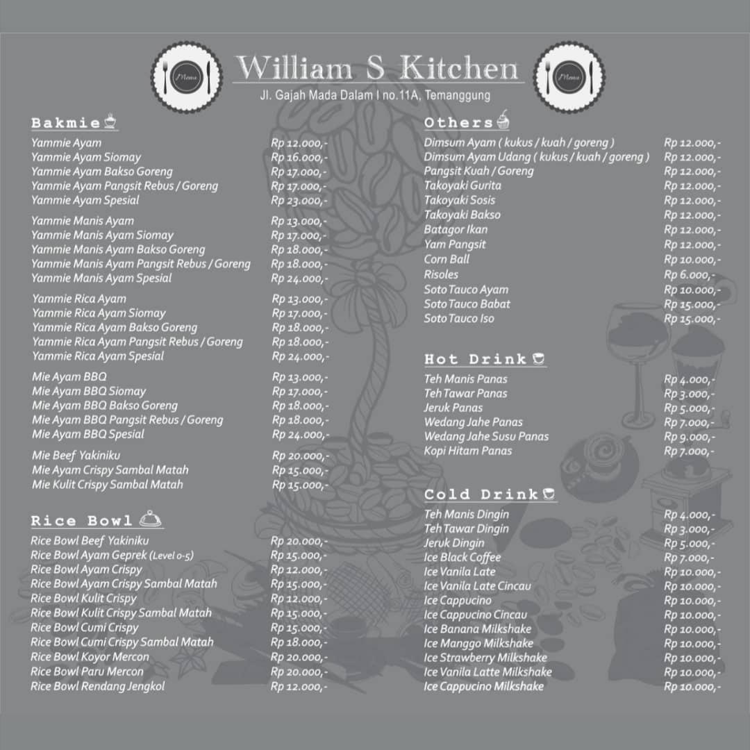 Menu At William s Kitchen Restaurant Temanggung Menu At William s Kitchen Restaurant Temanggung