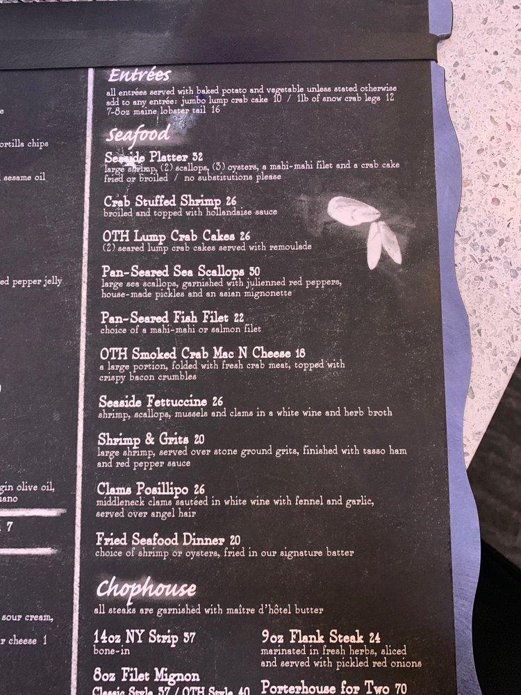 Menu at Off the Hook Seafood & Chophouse steakhouse, Norfolk