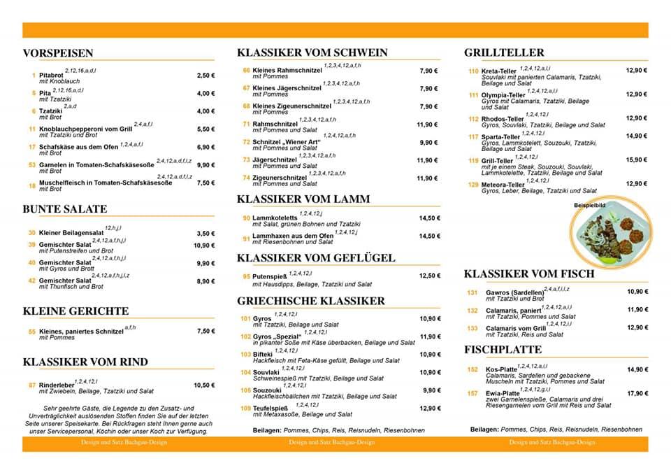 Speisekarte von Krone Restaurant, Mainaschaff