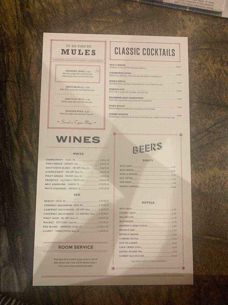 Menu at The Perch Restaurant & Lounge, Phoenix
