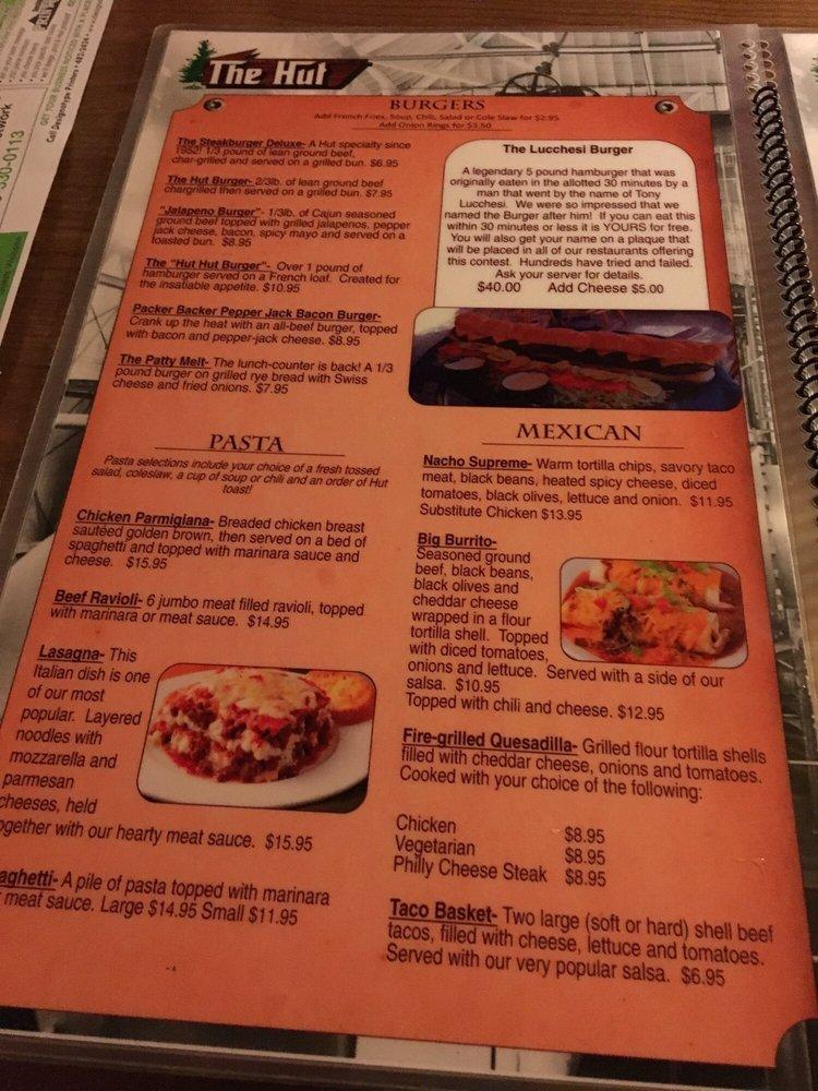 Menu at The Hut Restaurant, Calumet Township, Wolverine St #41