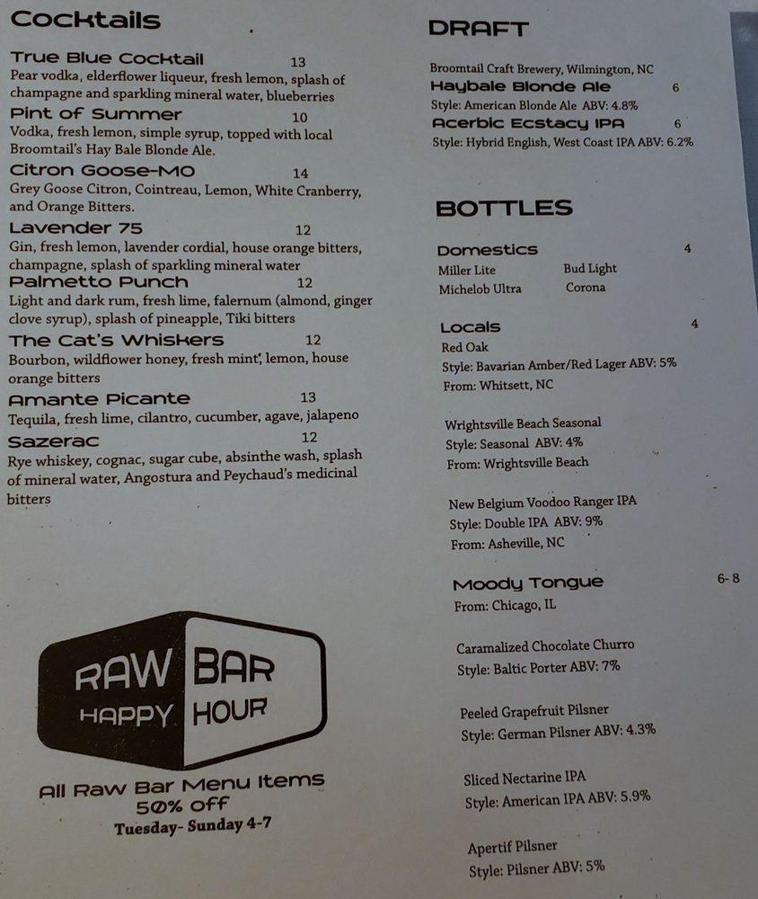 Menu at True Blue Butcher and Table restaurant, Wilmington