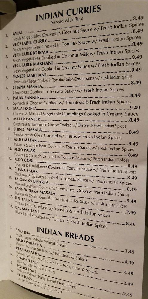 Menu at Udipi Cafe, Monroeville, Old William Penn Hwy