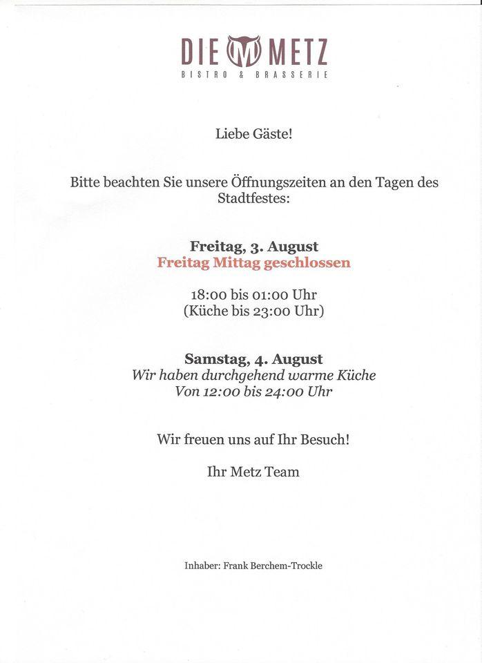 Speisekarte von Die Metz restaurant, Blieskastel