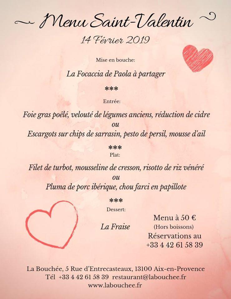 Menu at La Bouchée - Restaurant Aix-en-Provence, Aix-en-Provence