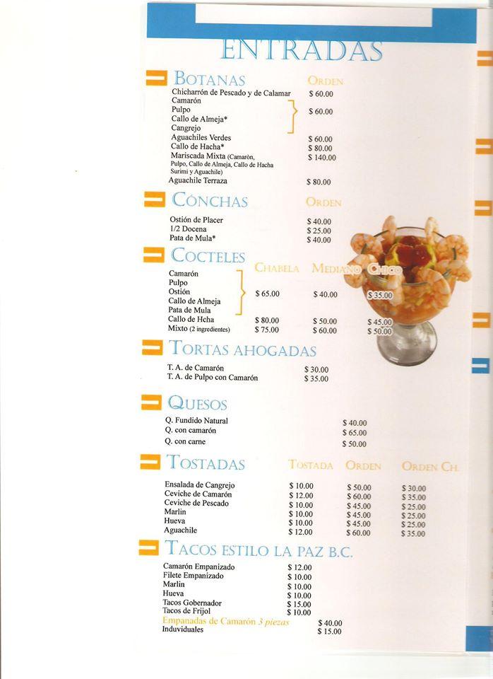 Menu at Restauran la terraza mar y tierra restaurant, Tlaquepaque
