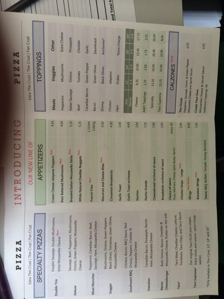 Menu at State Street Pizza pizzeria, Fox Lake