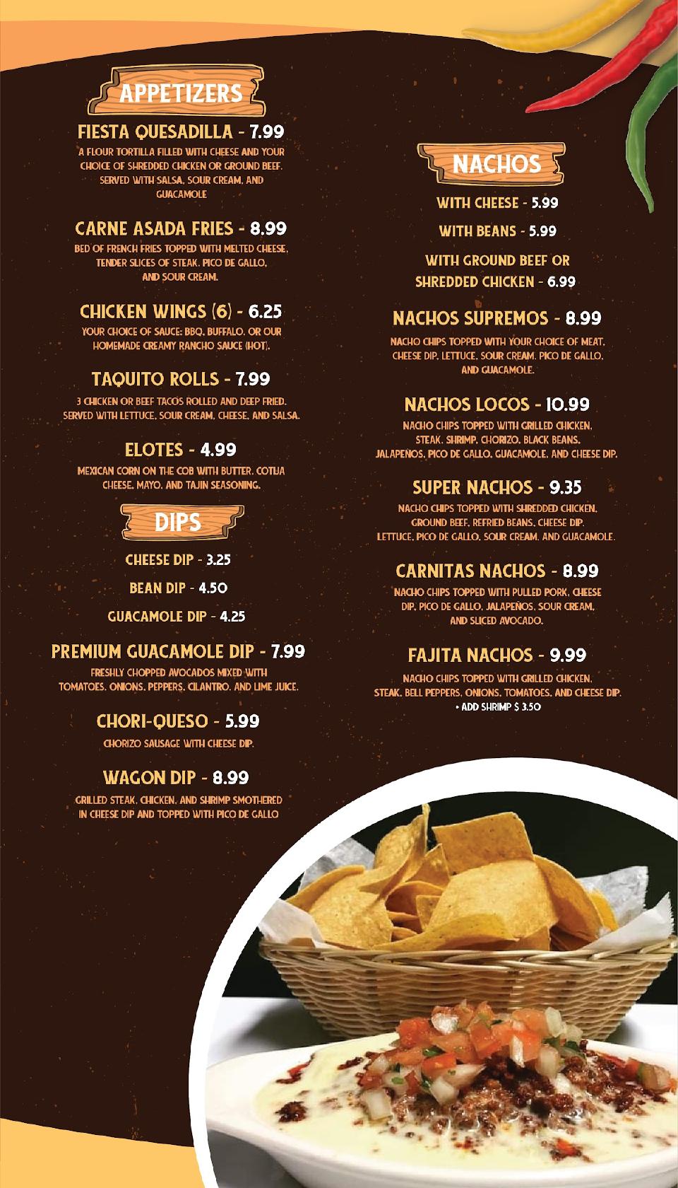 Menu at Taco Wagon restaurant, Appomattox, 177 Old Courthouse Rd
