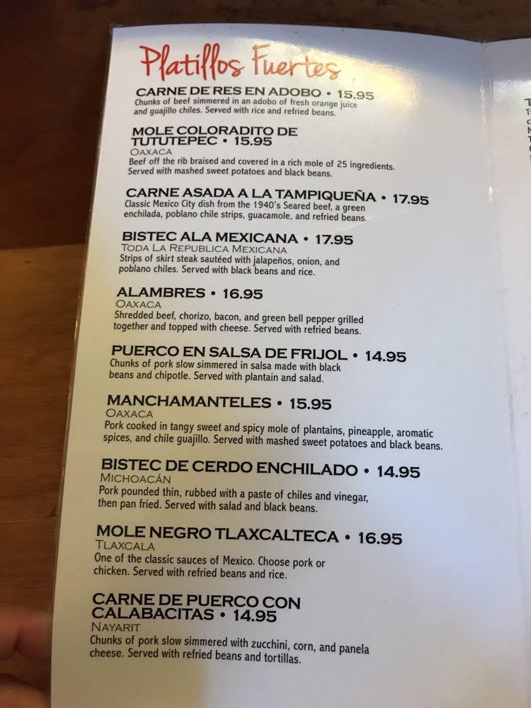 Menu at El Moose restaurant, Seattle
