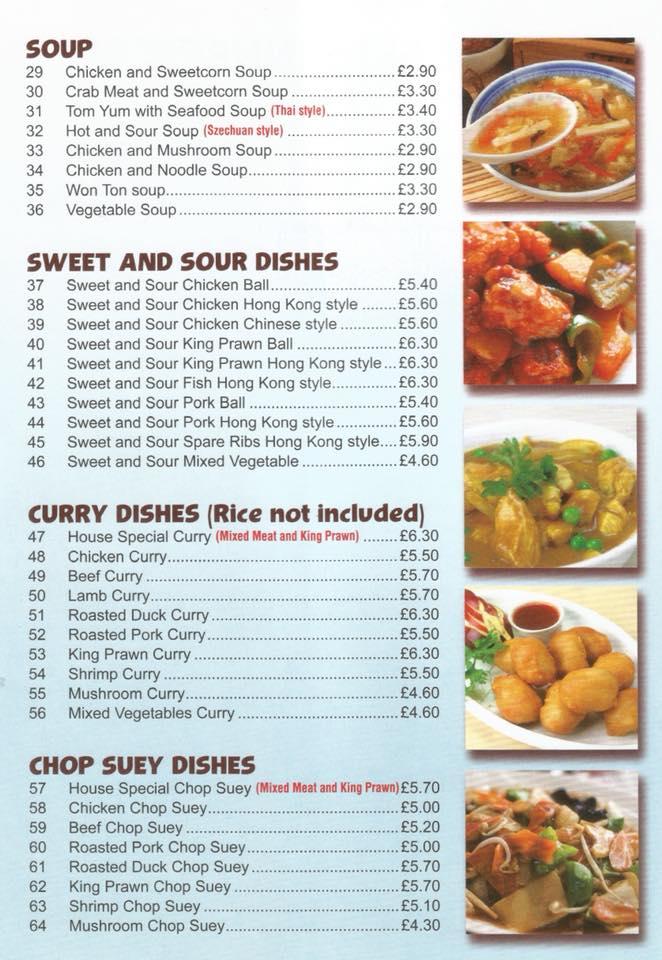 Menu at Golden Pearl restaurant, East Hanningfield
