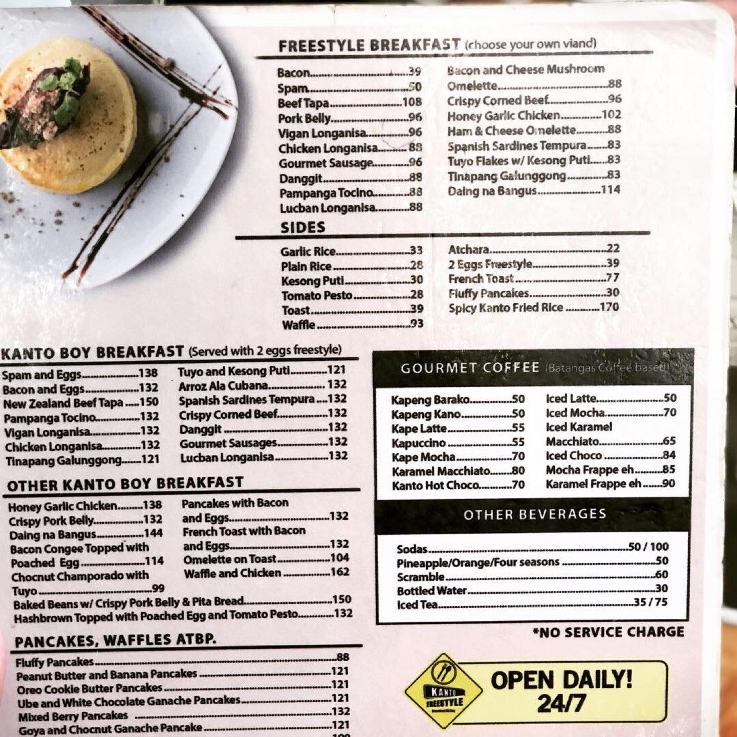 Menu at Kanto Freestyle Breakfast La Salle restaurant, Manila, Leon ...