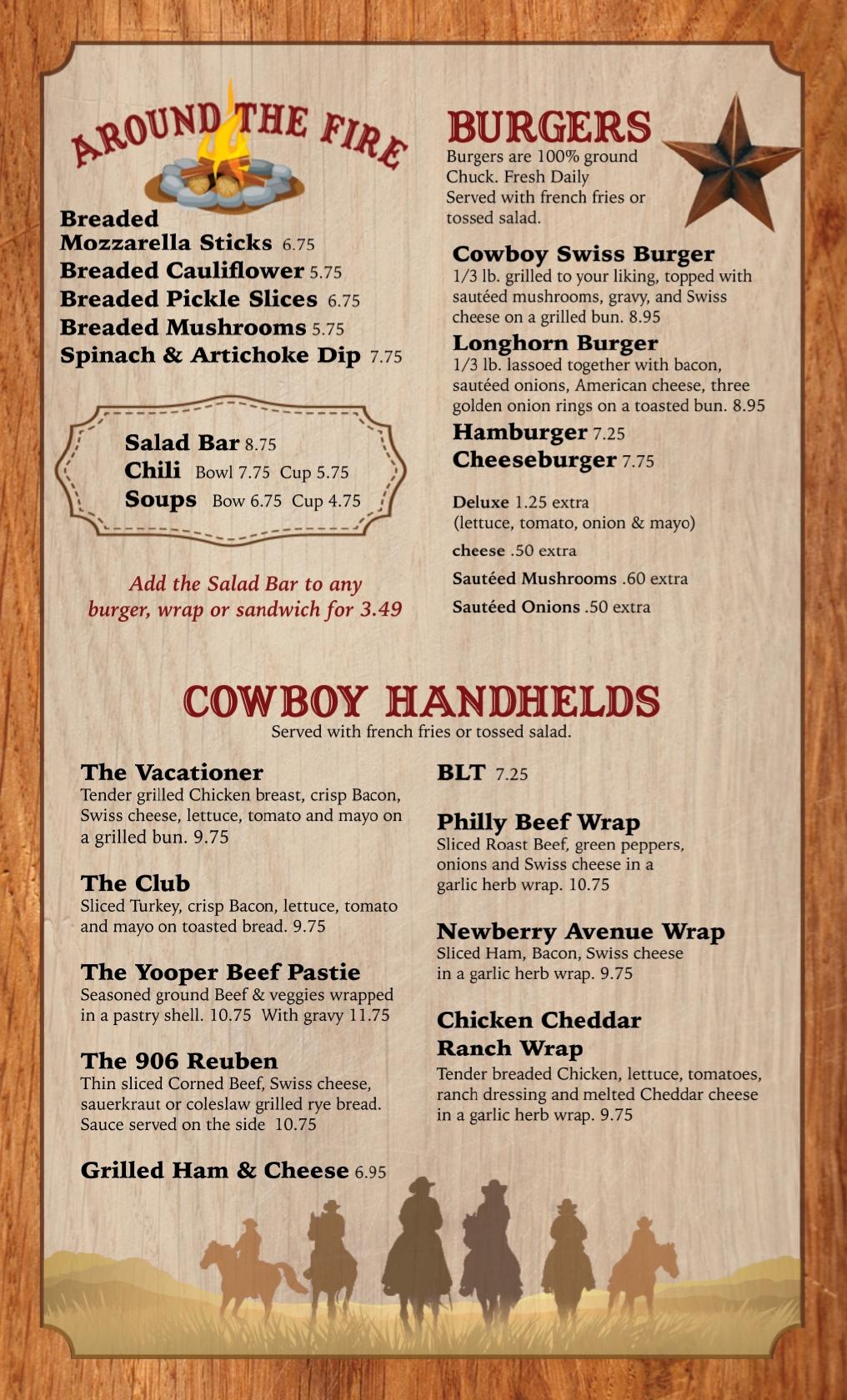 Menu at M-28 Grill & Tavern restaurant, USA