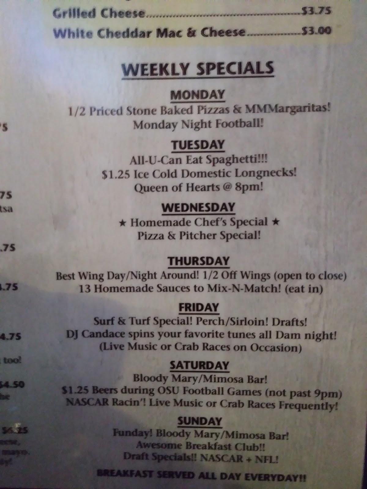 Menu at Mill Dam Corner Grill pub & bar, Hebron
