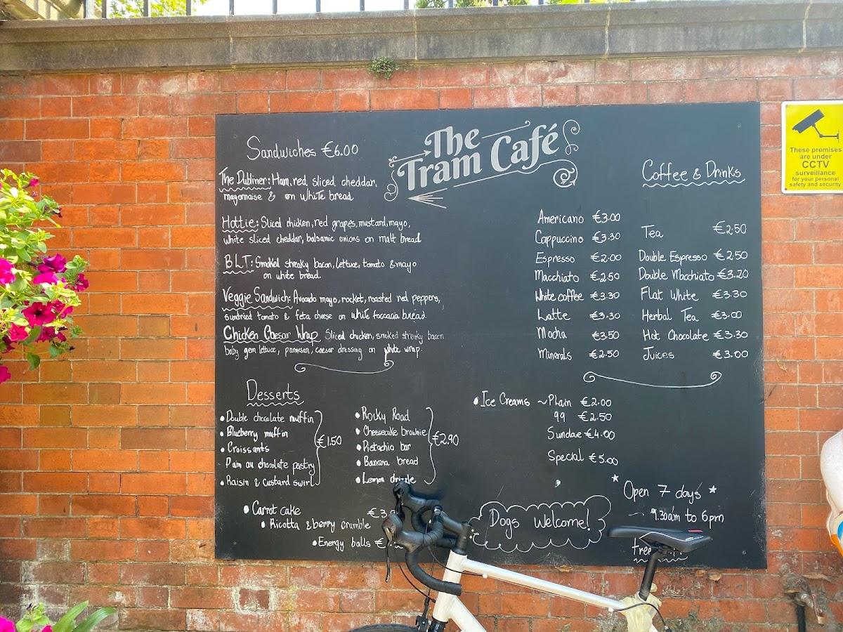 Menu at The Tram Cafe St Patrick’s, Dublin