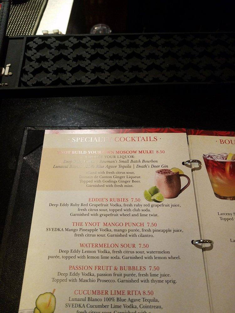 Menu at Ynot Italian pizzeria, Virginia Beach, Atlantic Ave