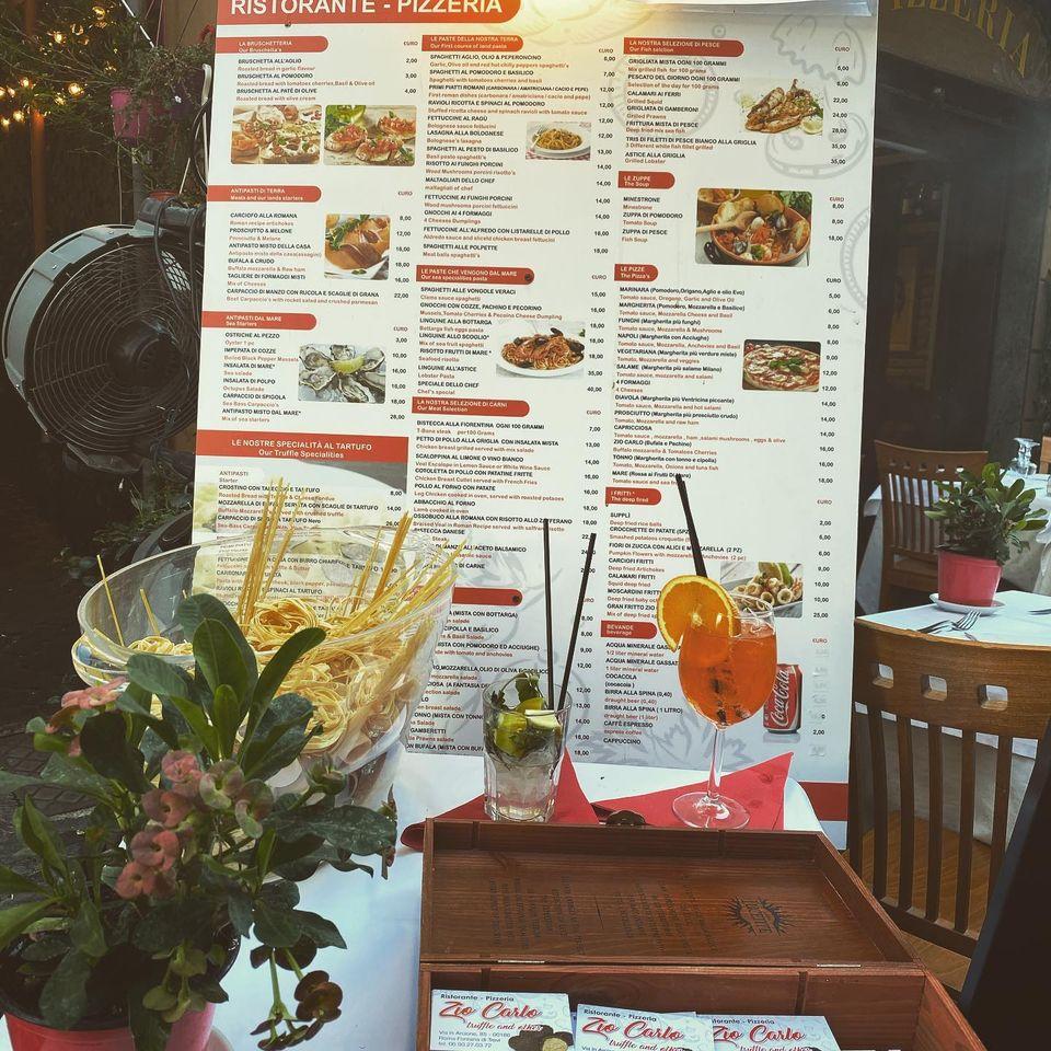 Menu at Finito restaurant, Rome