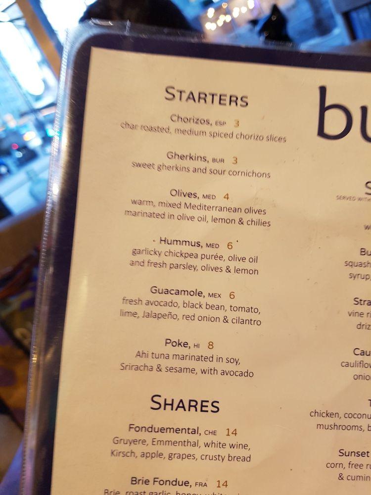 Menu at Burgoo pub & bar, Vancouver, 101-1100 Burrard St