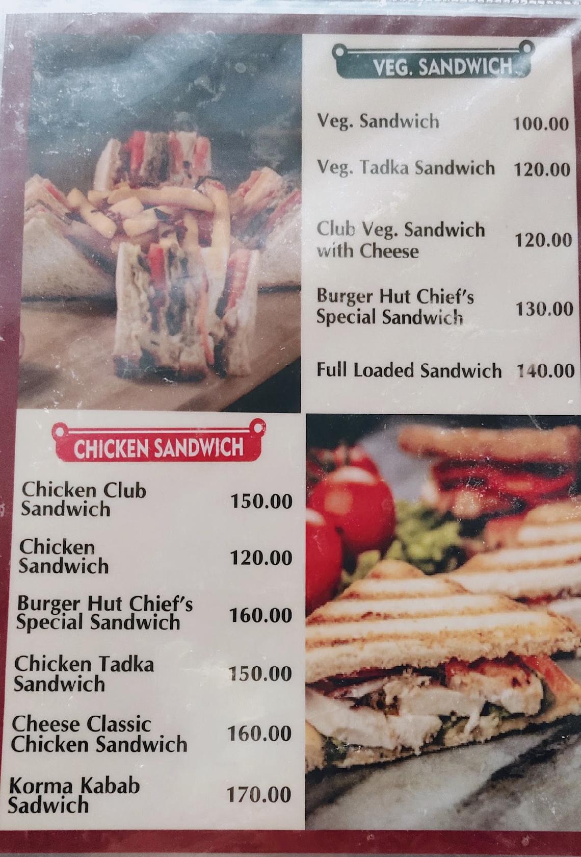 Menu at Mr Burger Hut, Dhilwan