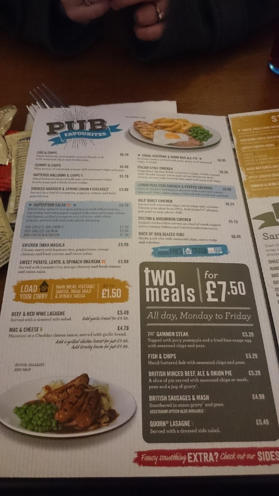 Menu at The Three Lums pub & bar, Aberdeen