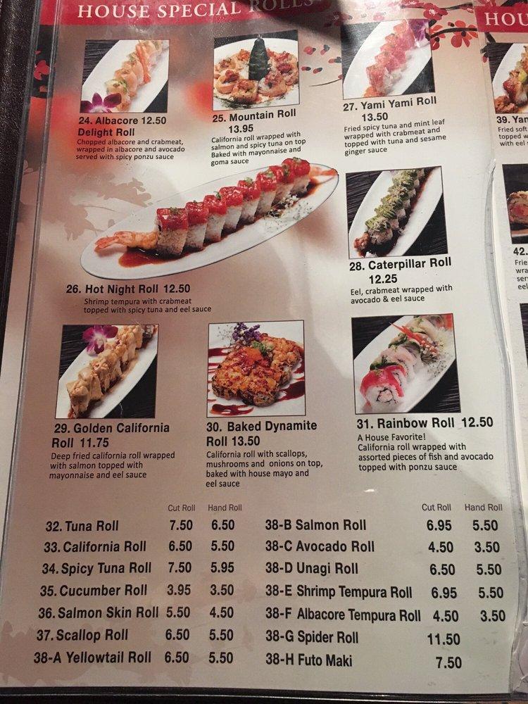 Menu at Yanagi Sushi & Grill restaurant, Pismo Beach