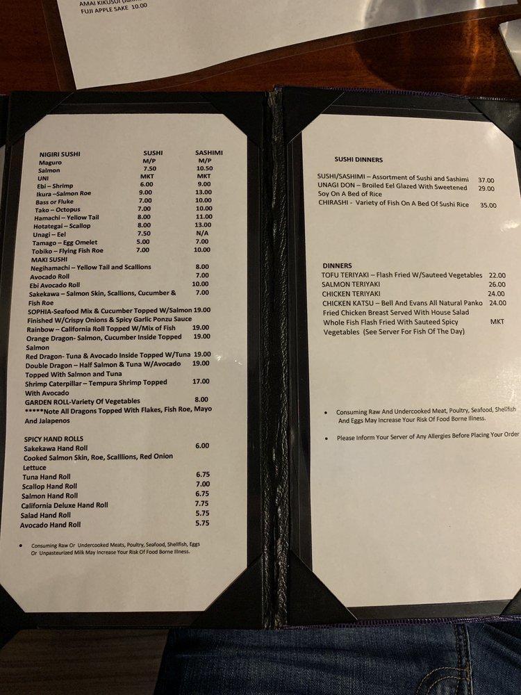 Menu at Inaho Japanese Restaurant, Barnstable, 157 MA-6A