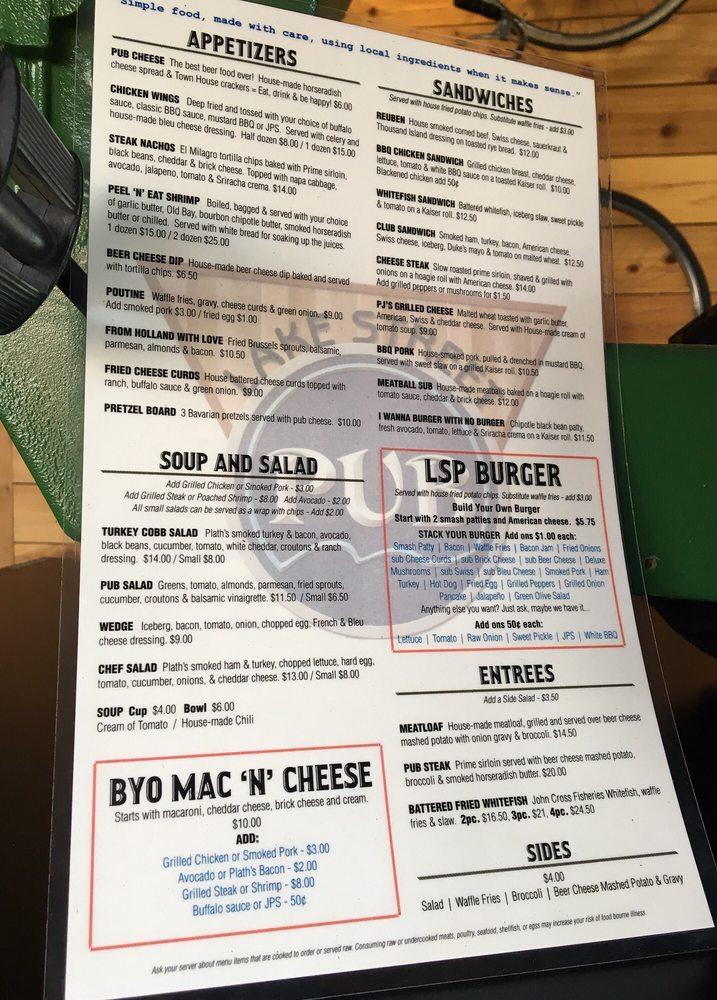 Menu at Lake Street Pub, Boyne City