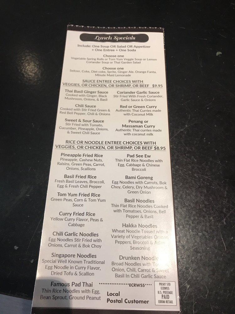 Menu at N Thai Palace restaurant, East Brunswick