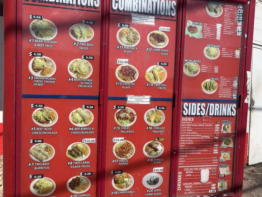 Menu at Rodolfo's Mexican Grill restaurant, Cheyenne