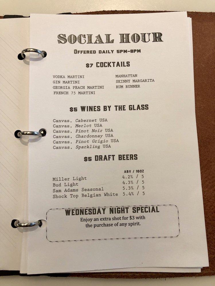 Menu at Shor Hyatt restaurant, Jacksonville
