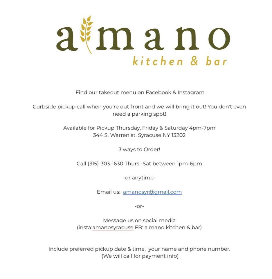Menu at Abbiocco by A Mano restaurant, Syracuse