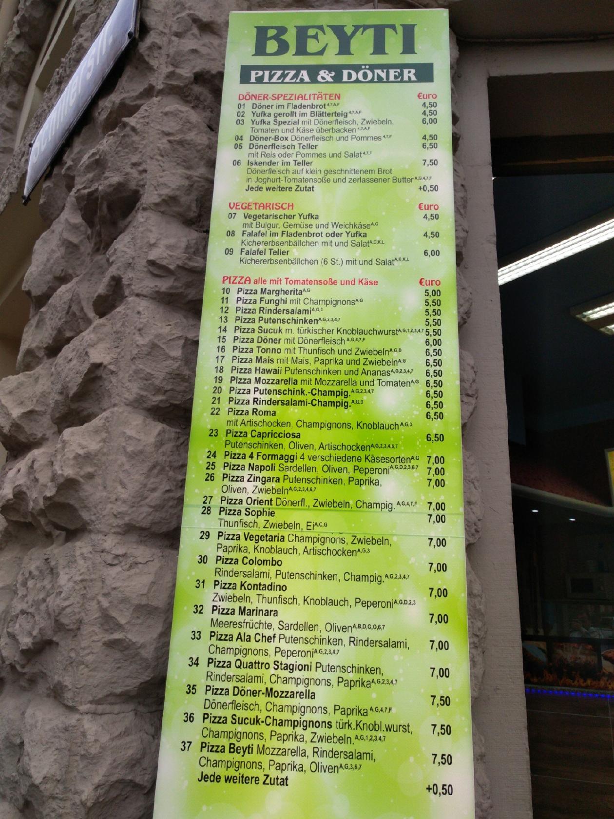 Speisekarte von Beyti restaurant, Karlsruhe