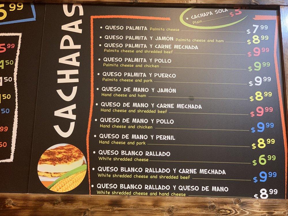 Carta del restaurante El Arepazo Vzla, Carrollton