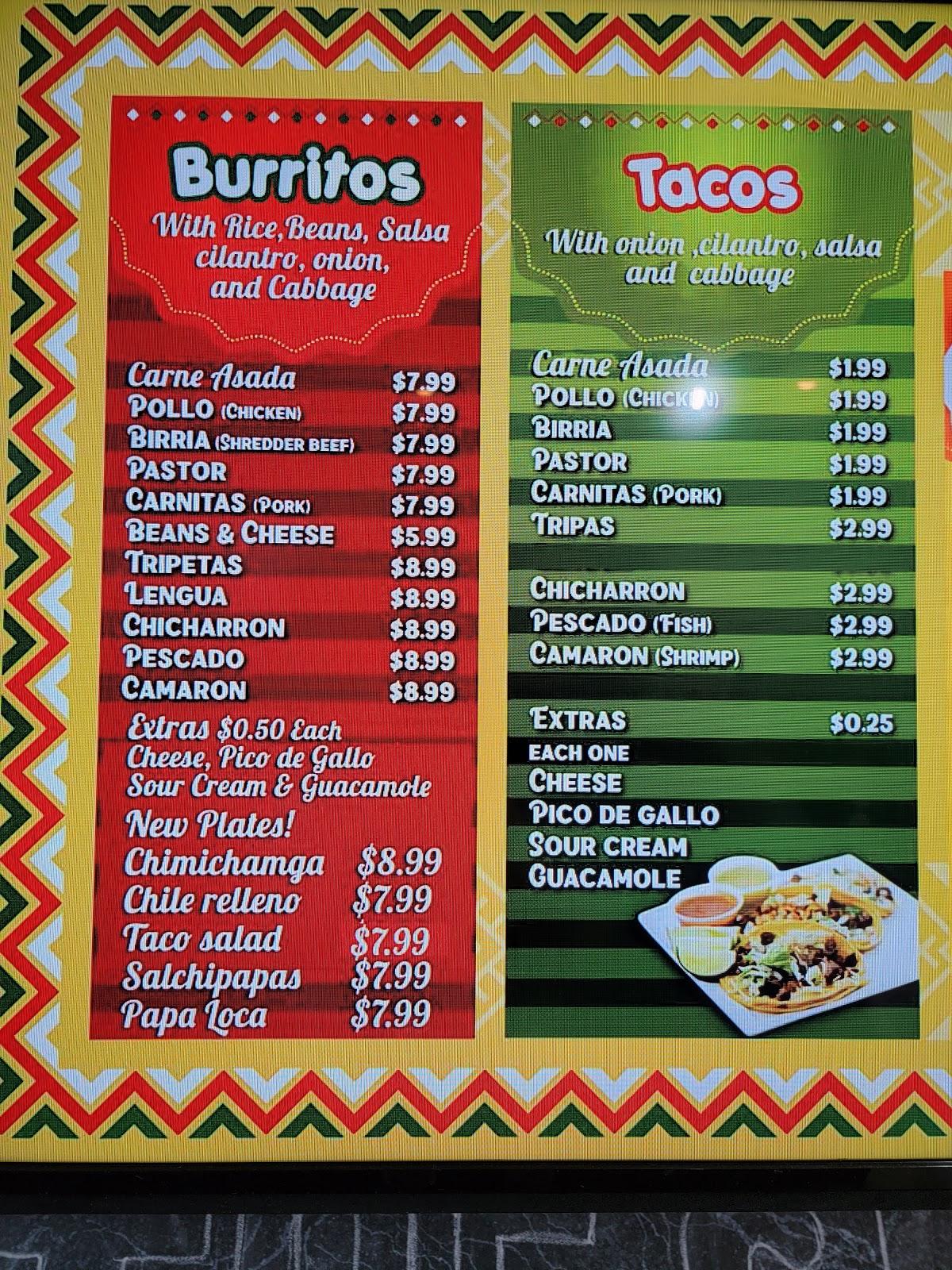Menu at GUADALAJARA STREET TACOS & HOTDOGS restaurant, Sierra Vista