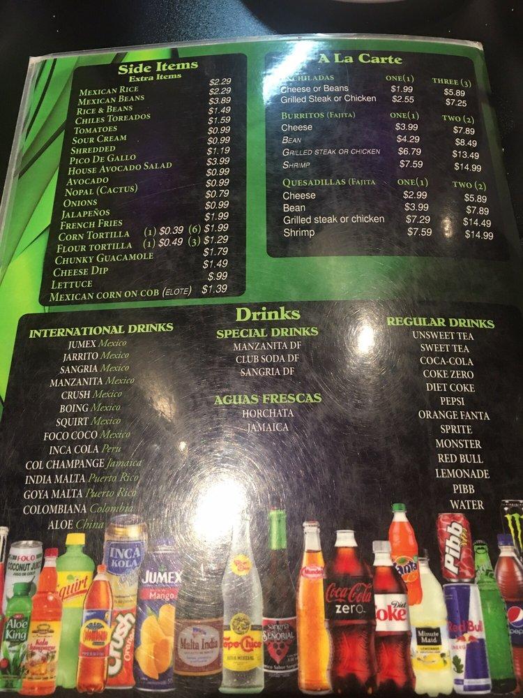 Menu at La Chiquita Authentic Mexican Food pub & bar, Villa Rica