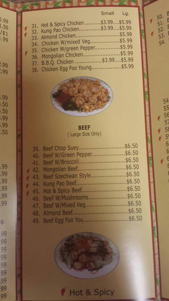 Menu at Mr You Express restaurant, Claremont