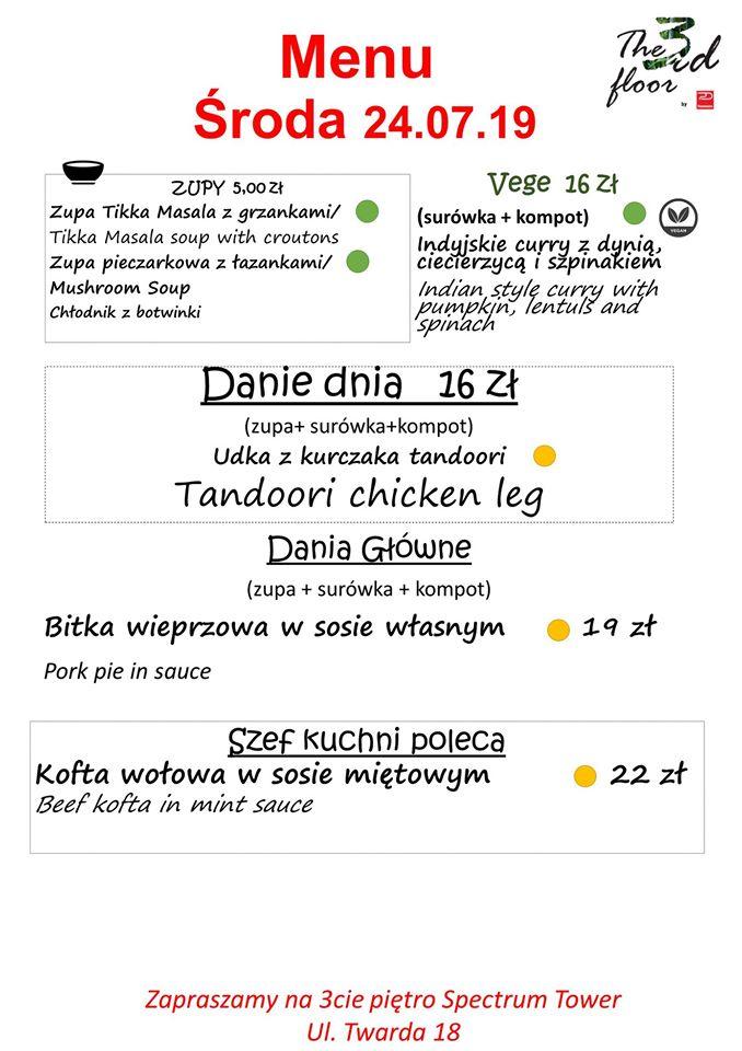Menu at The 3rd Floor by Dussmann restaurant, Warsaw