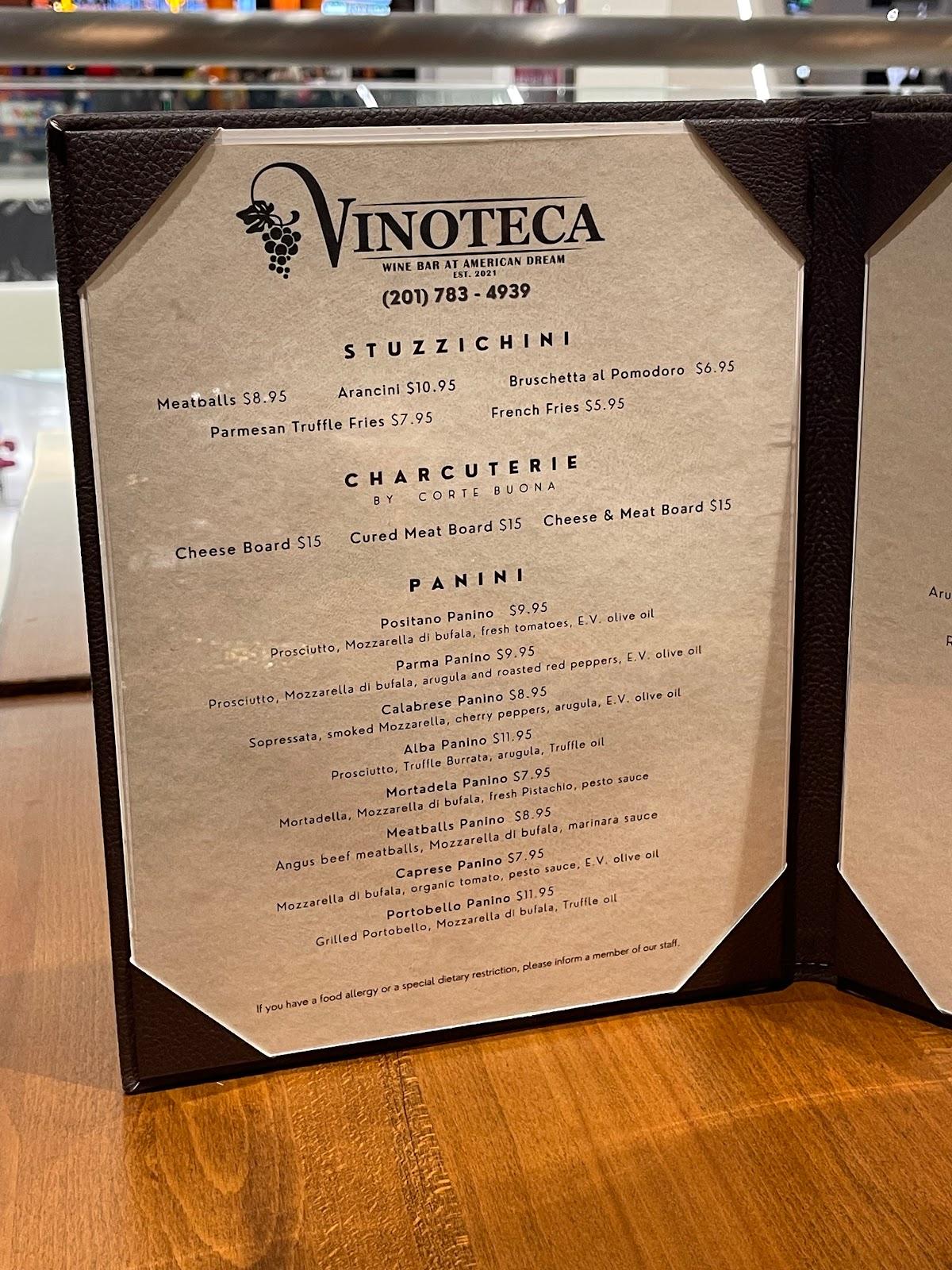 Menu at Vinoteca pub & bar, East Rutherford