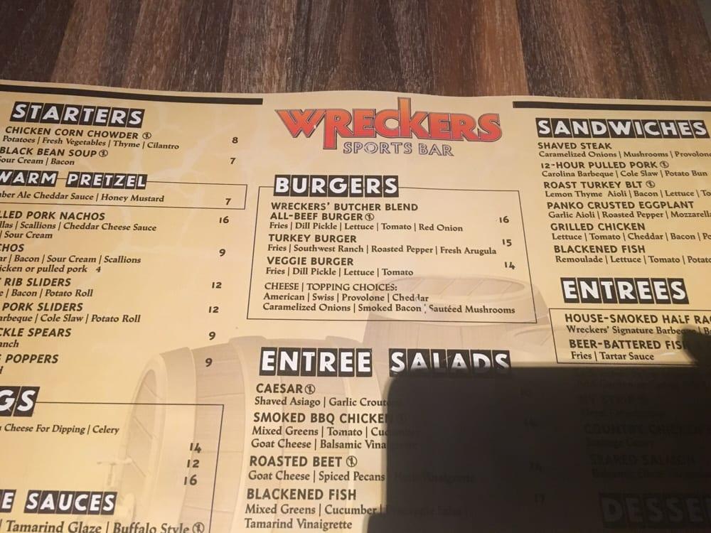 Menu at Wreckers Sports Bar, Kissimmee, W Osceola Pkwy