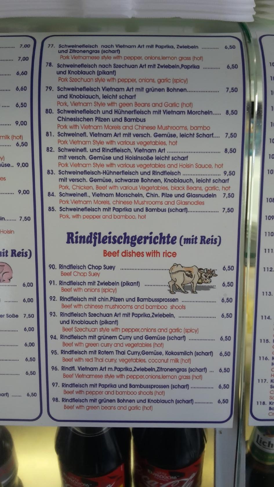 Speisekarte von Asia Imbiß Kim Long restaurant, Grünberg