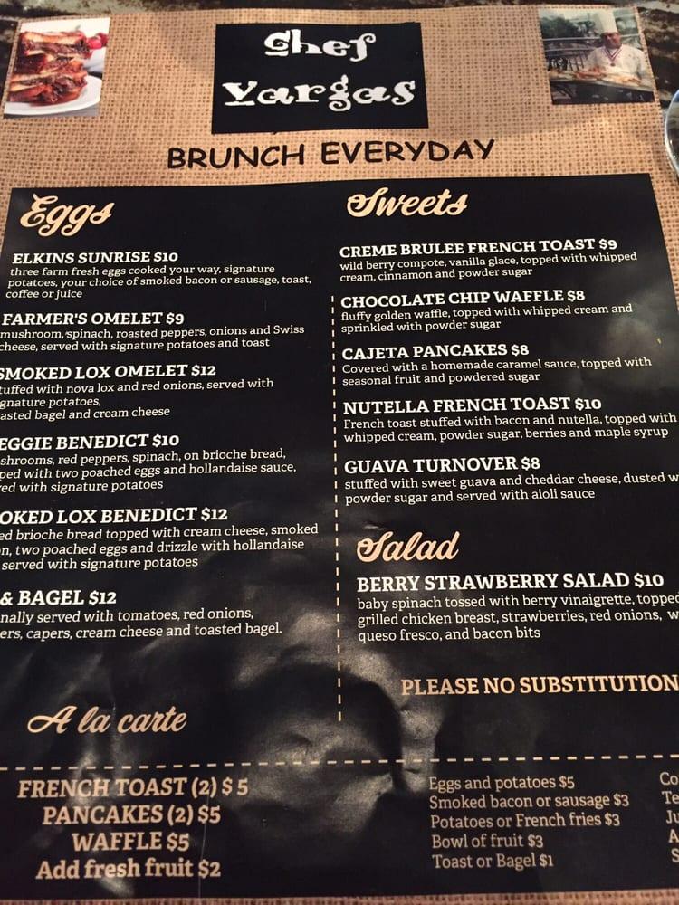 Menu at Chef Vargas restaurant, Philadelphia