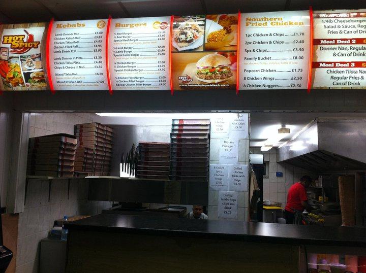 Menu at Hot and Spicy fast food, Wisbech